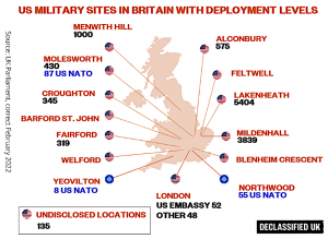 US Air Force deployment in Britain is third largest in world